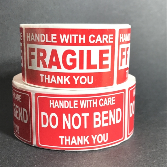 Office | 10 Red Fragile Handle With Care Stickers And 10p Handle With ...